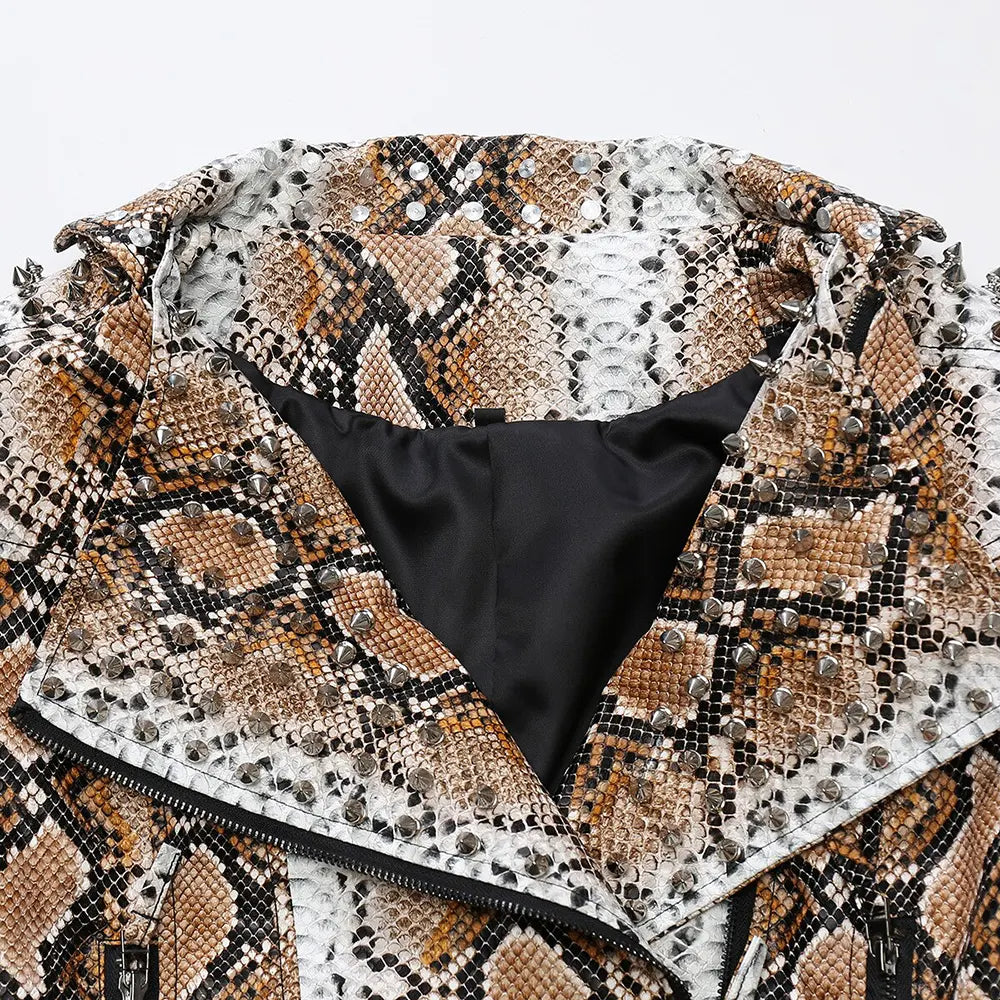 Brown Snake Print Jacket | Snakes Store™