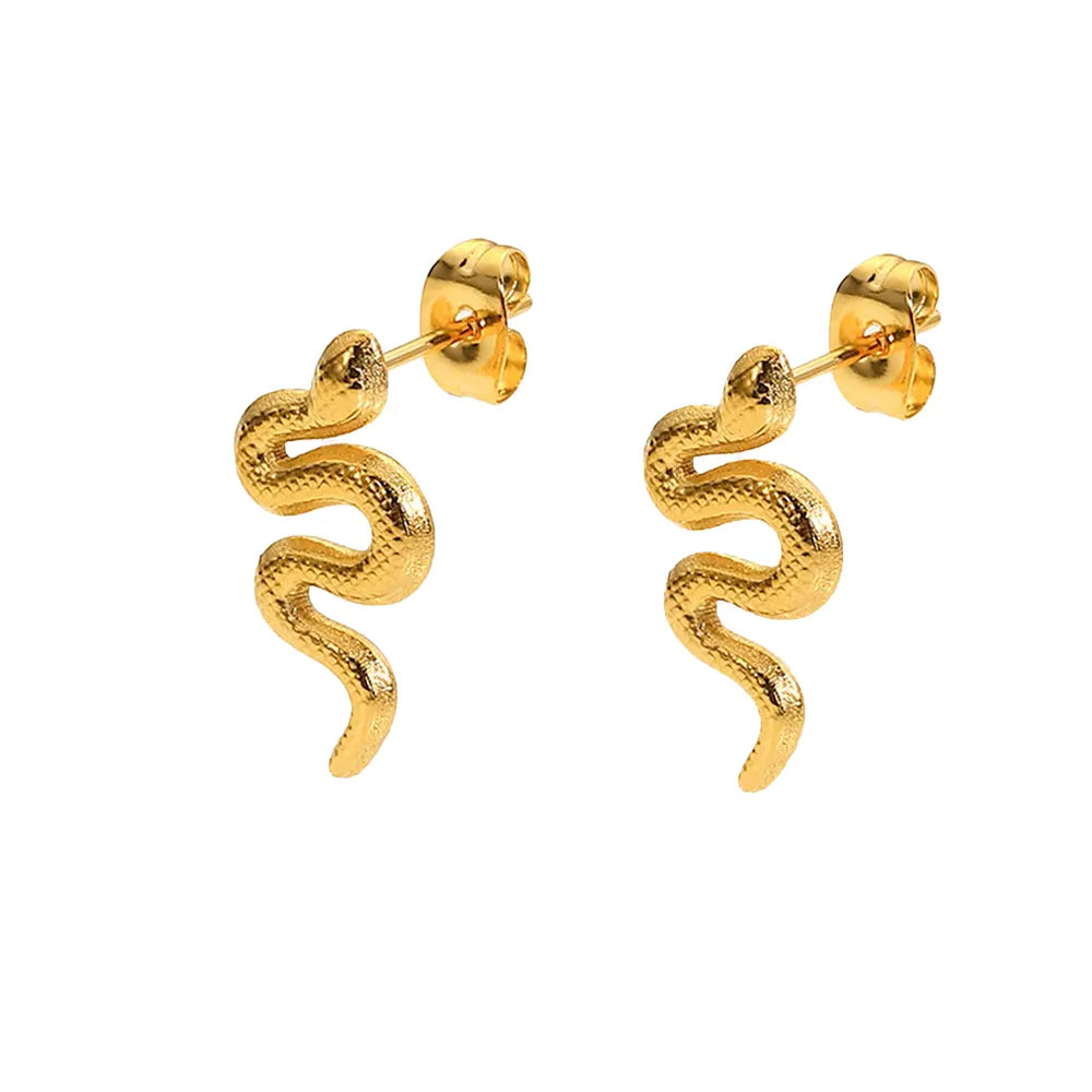 Gold Snake Stud Earrings | Snakes Store™