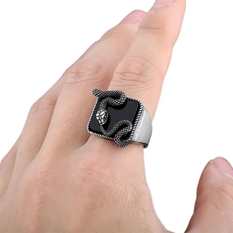 Mens Black Snake Ring | Snakes Store™
