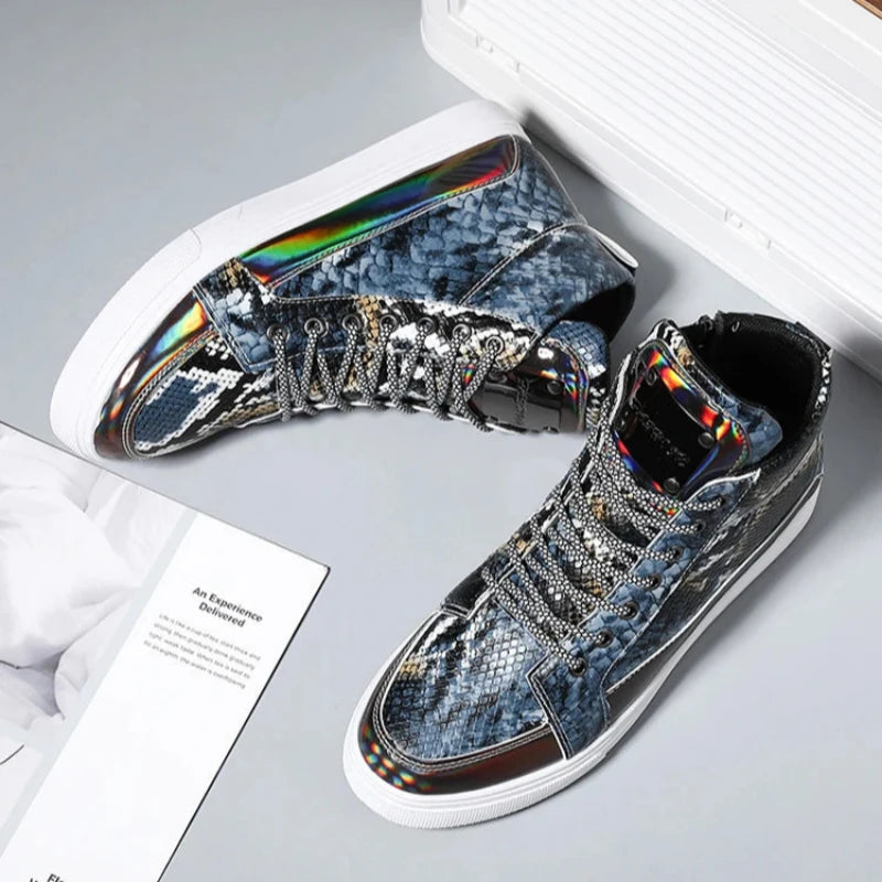 Blue Snakeskin Sneakers | Snakes Store™