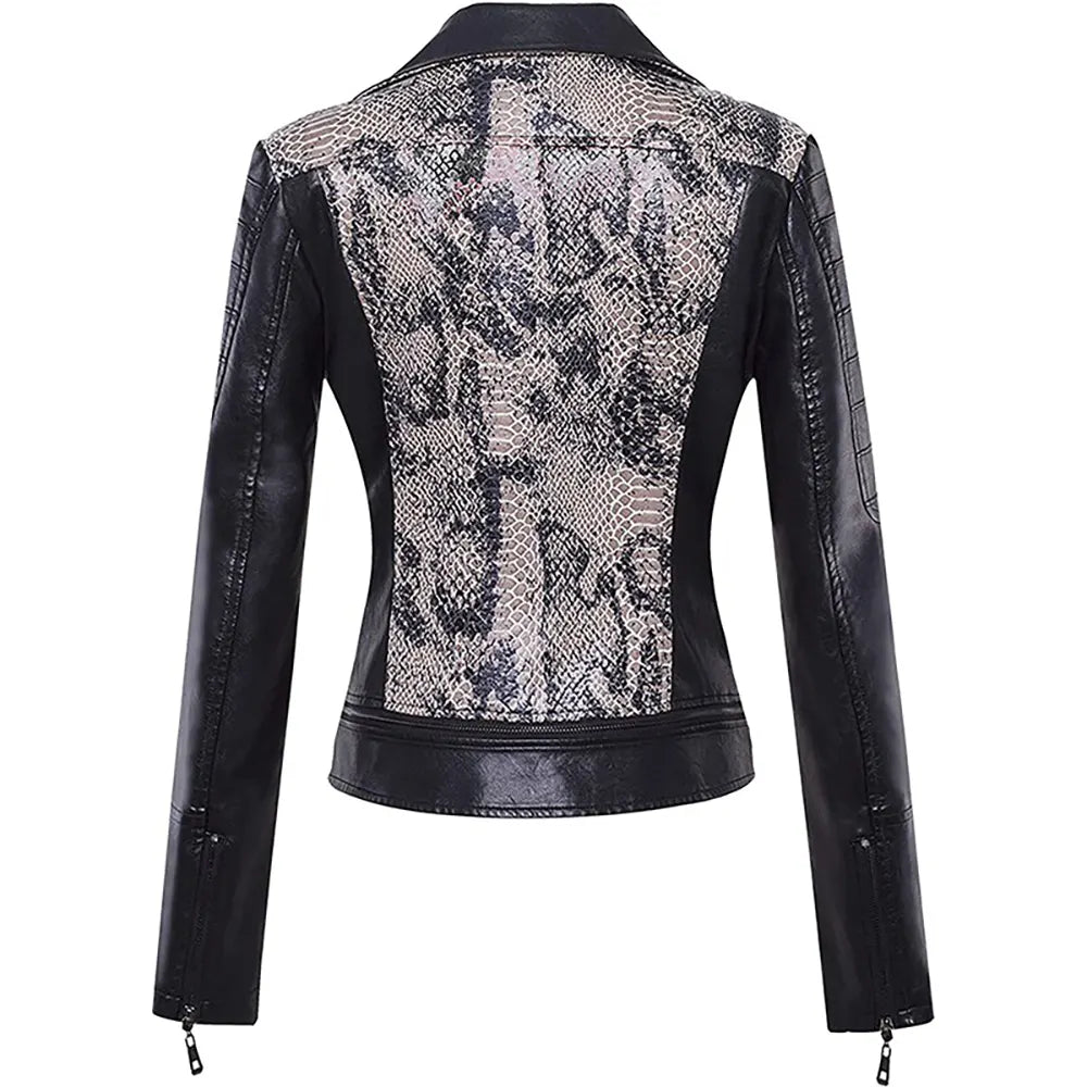 Snake Print Faux Leather Jacket | Snakes Store™