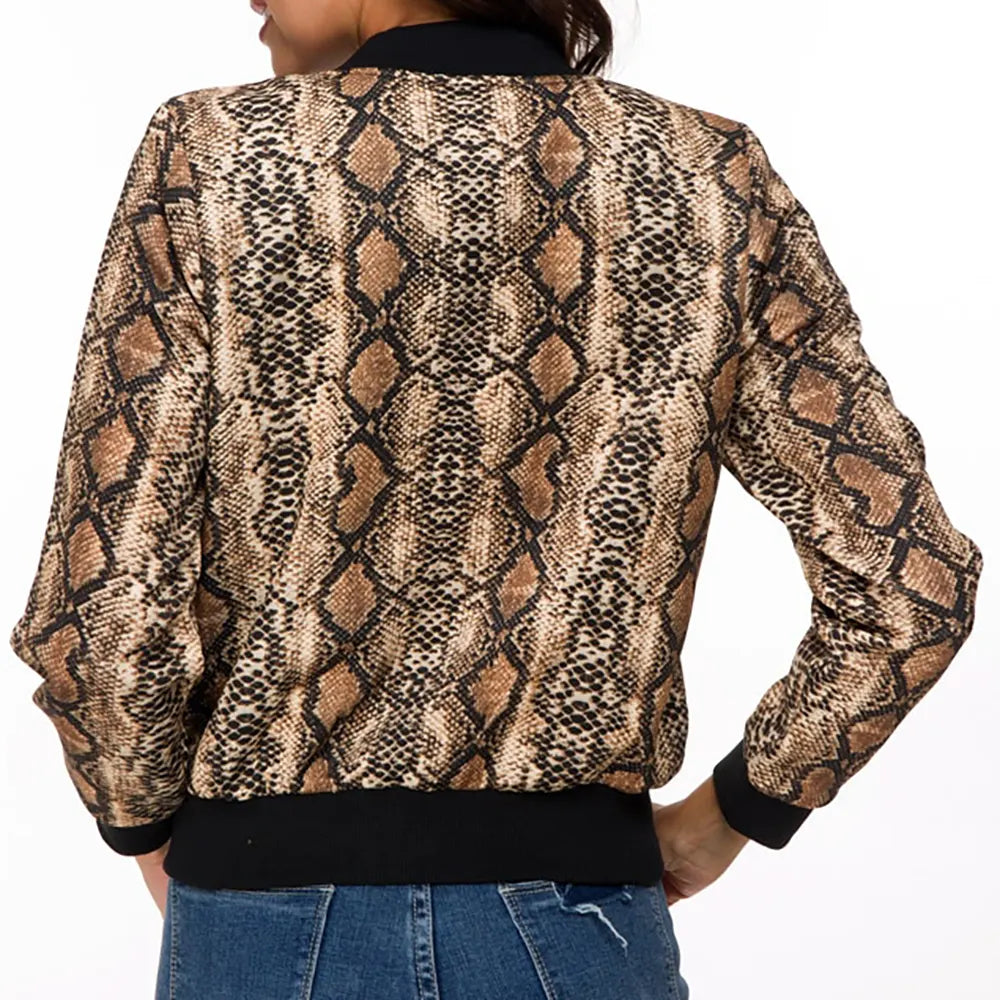Snake Print Leather Jacket | Snakes Store™