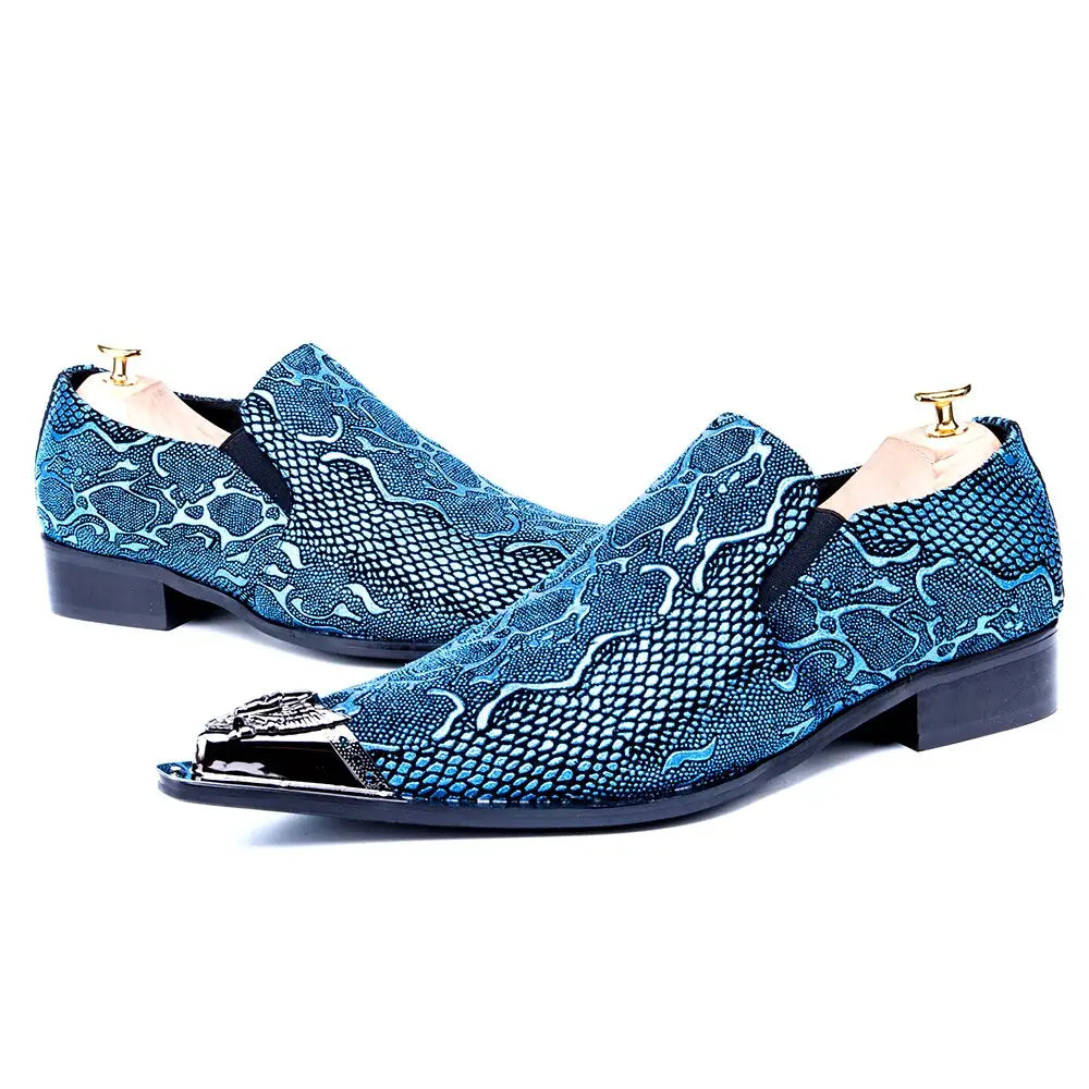 Blue Snake Print Shoes | Snakes Store™